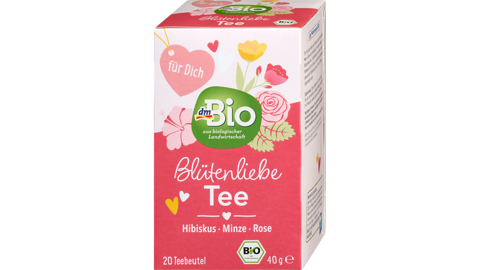DM BIO biljni čaj s hibiskusom, mentom i ružom 40g - Cjenoteka