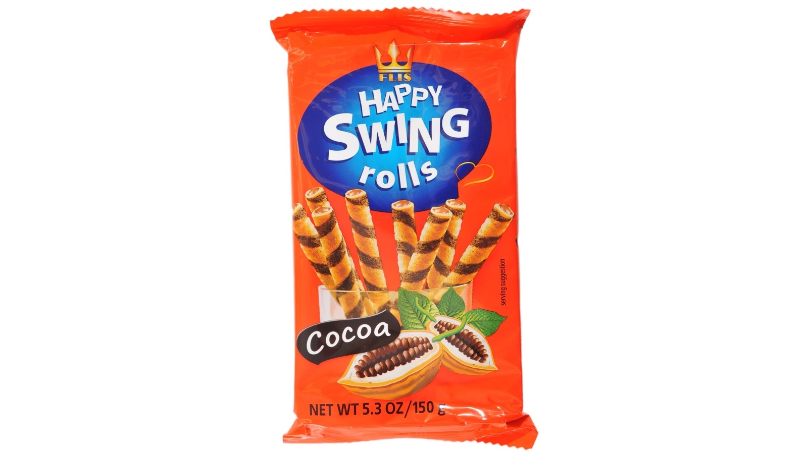 FLIS Happy Swing vafel rolice kakao 150g - Cjenoteka