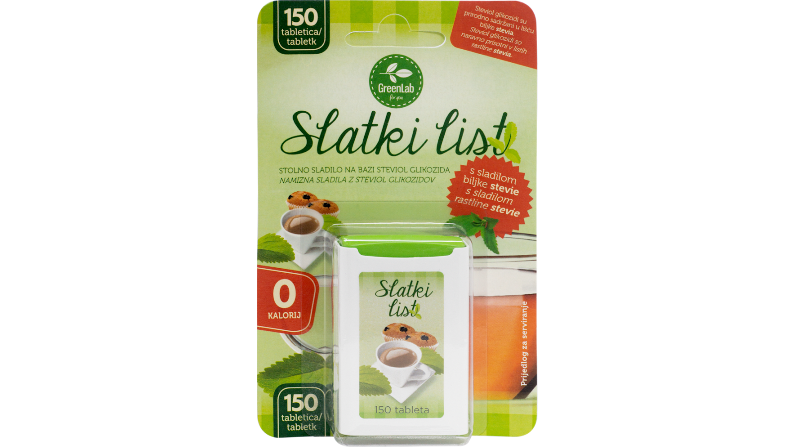 GREEN LAB stevia sladilo 150 tableta - Cjenoteka