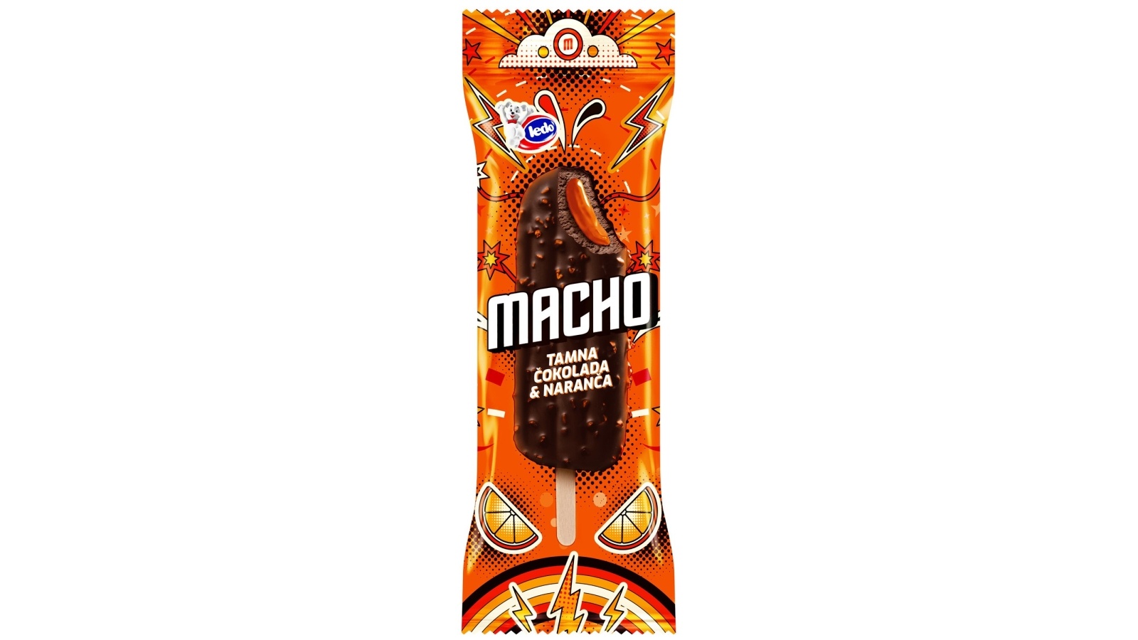LEDO Macho tamna čokolada i naranča sladoled štapić 75ml - Cjenoteka
