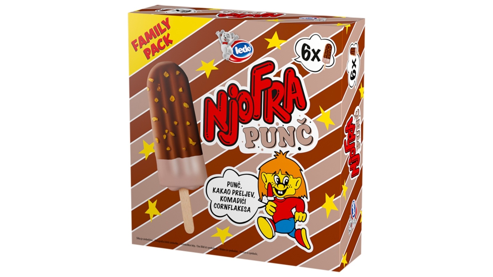 LEDO Njofra punč sladoled štapić multipack 6x65ml - Cjenoteka
