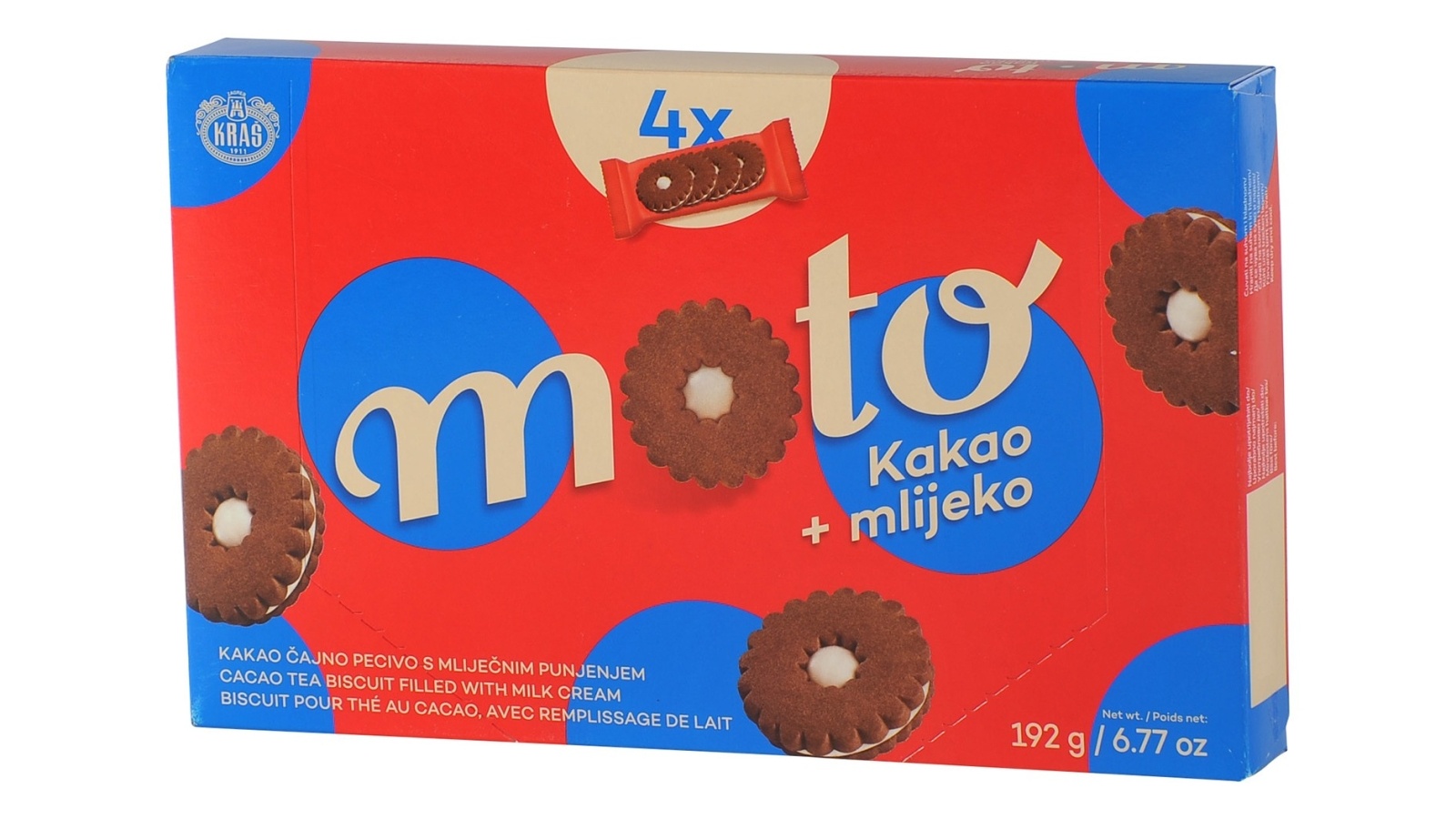 MOTO keks kakao i mlijeko 192g - Cjenoteka