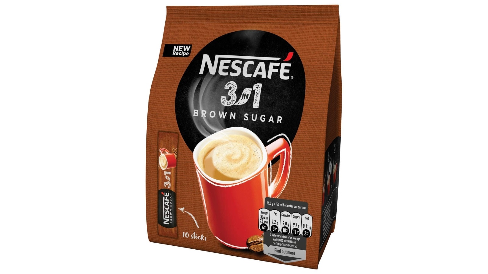 NESCAFE Brown sugar 3u1 instant kava 10x16,5g - Cjenoteka