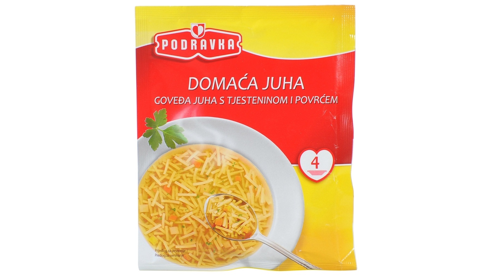 PODRAVKA domaća goveđa juha s tjesteninom i povrćem 46g - Cjenoteka