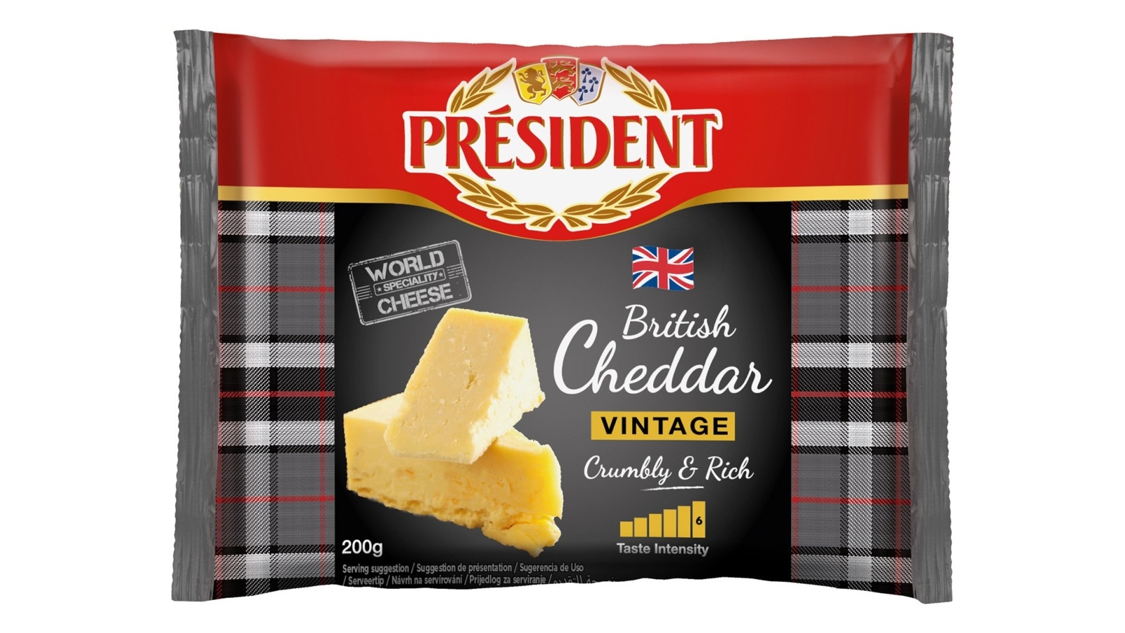PRESIDENT British Cheddar Vintage polutvrdi sir 200g - Cjenoteka