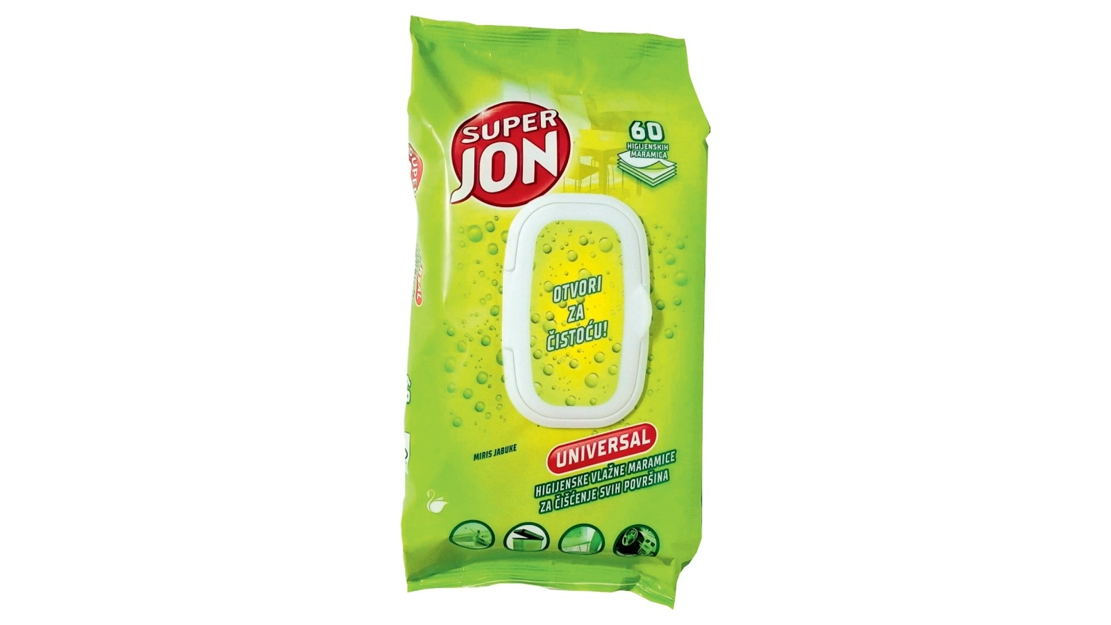 SUPER JON Universal jabuka vlažne maramice za čišćenje 60kom - Cjenoteka