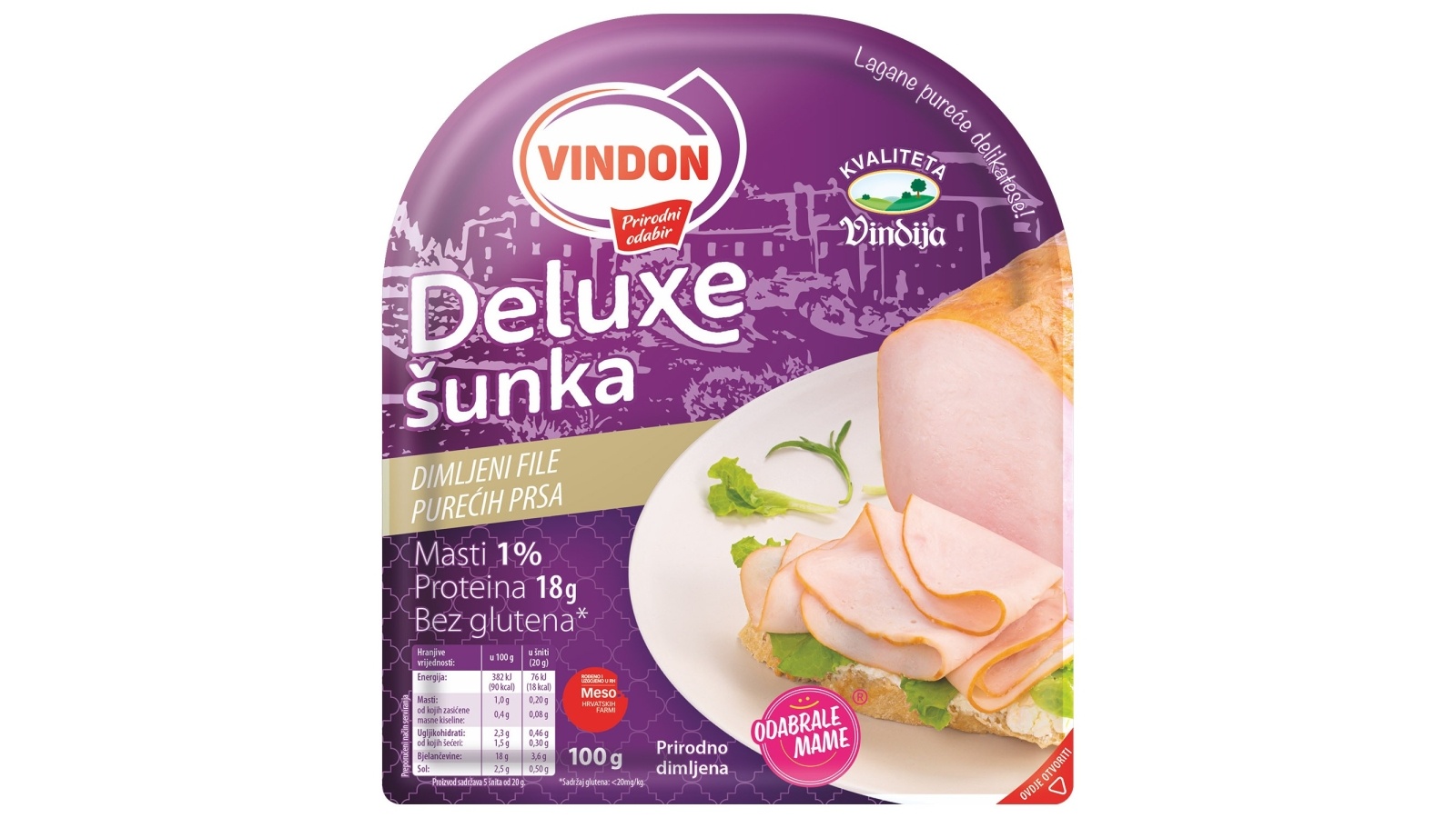 VINDON DeLuxe pureća šunka 100g - Cjenoteka