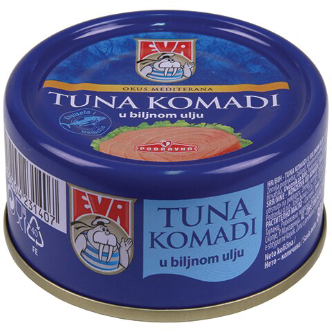 Tuna EVA komadi u biljnom ulju 80g - Cjenoteka
