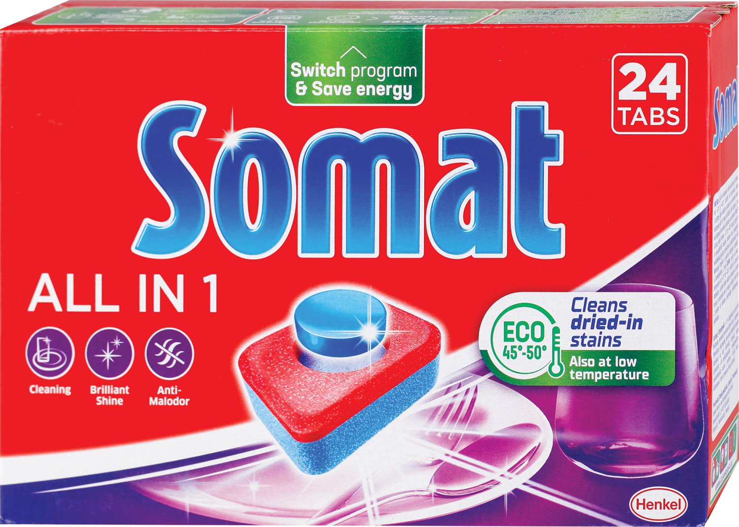 SOMAT All in one tablete za strojno pranje posuđa 24kom - Cjenoteka