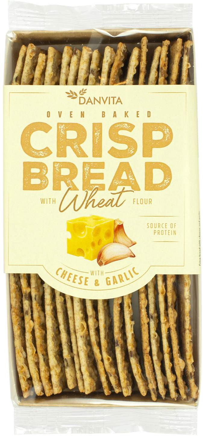 DANVITA Crisp bread hrskave pločice sir bijeli luk 130g - Cjenoteka