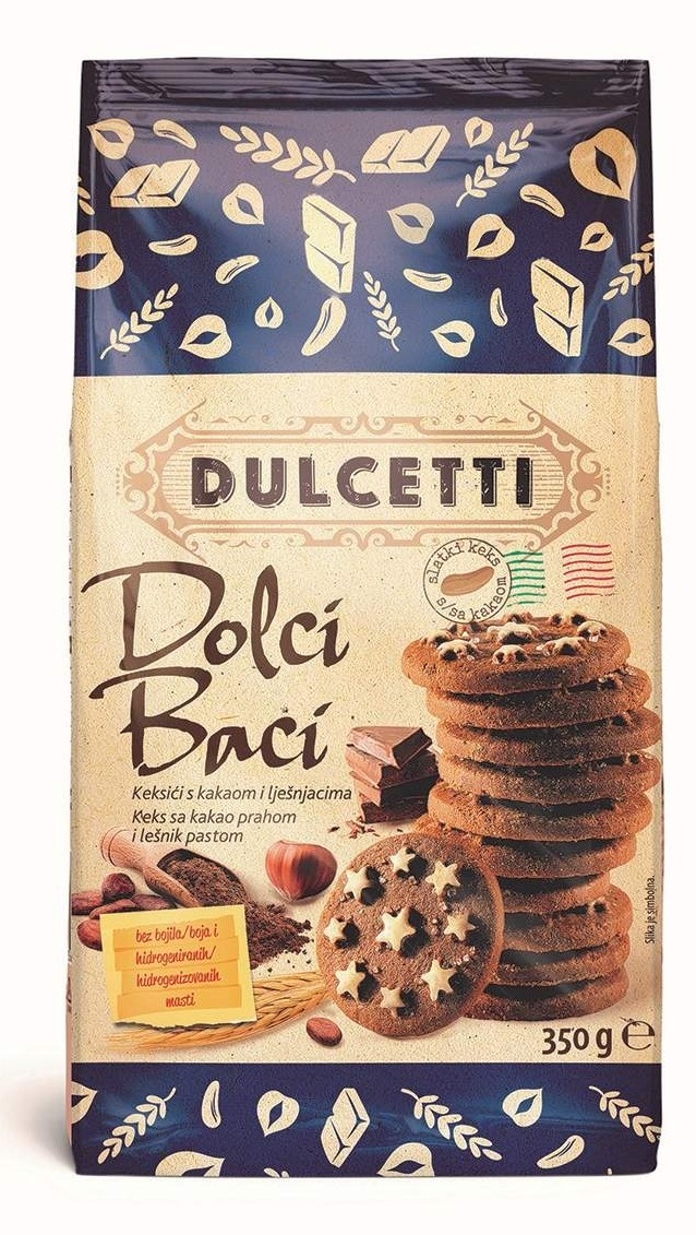 Keks DULCETTI kakao i lješnjak 350g - Cjenoteka
