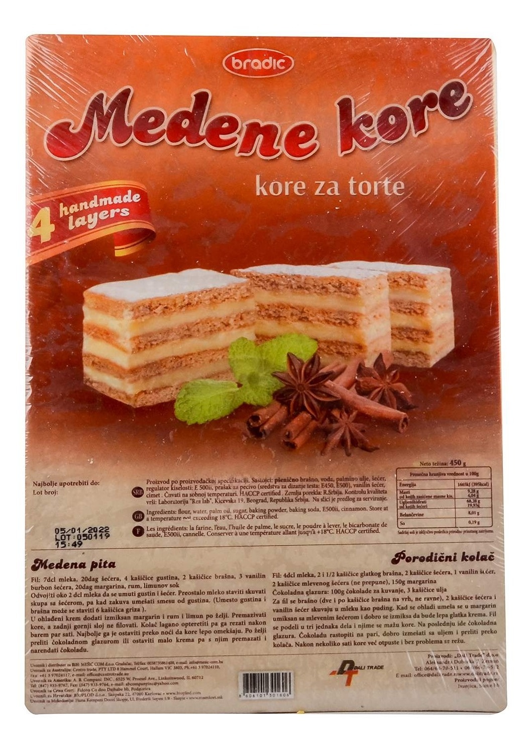 Medene kore BRADIĆ 450g - Cjenoteka
