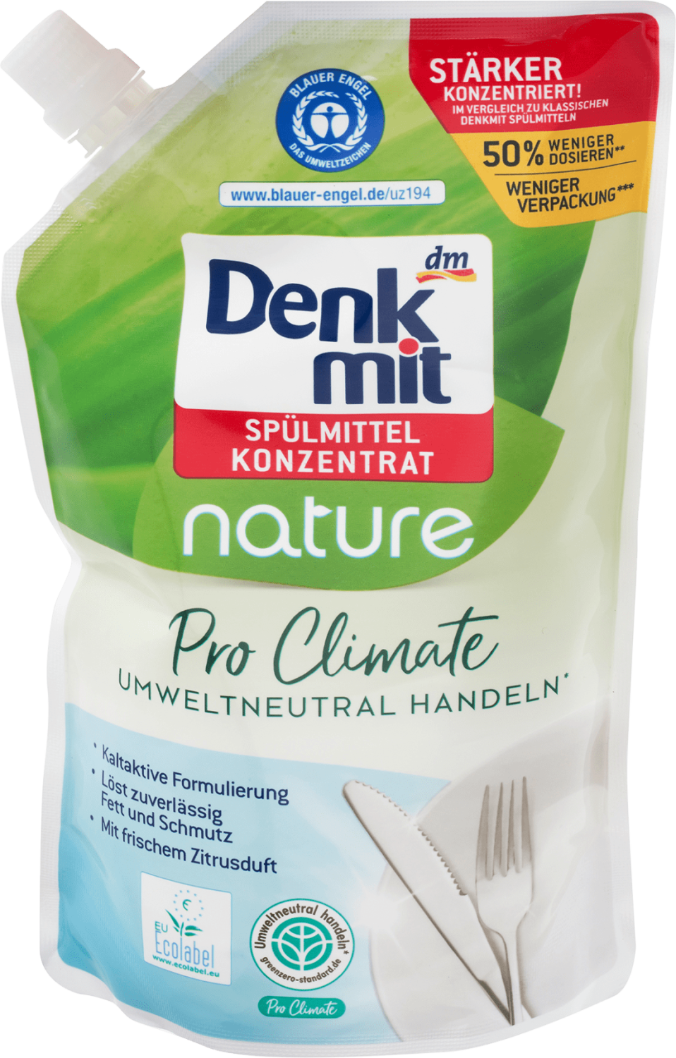 Detergent za suđe DENKMIT Nature pro climate nadopuna 500ml - Cjenoteka