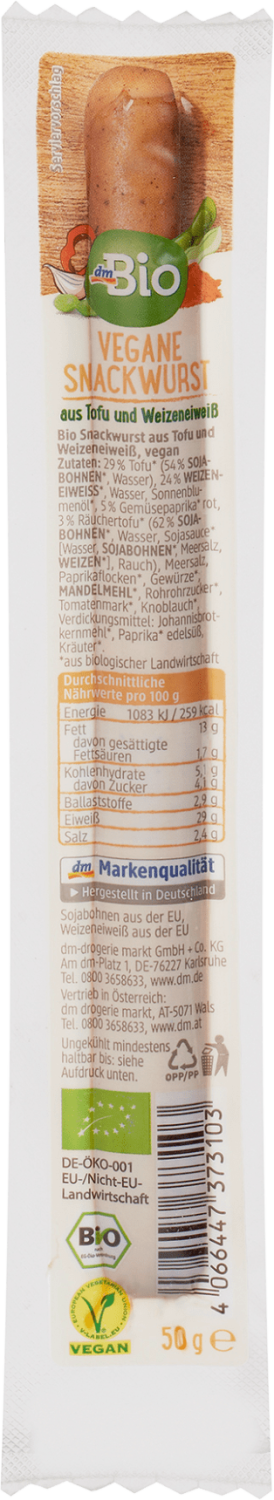 DM BIO veganska kobasica pšenični protein i sojin tofu 50g - Cjenoteka