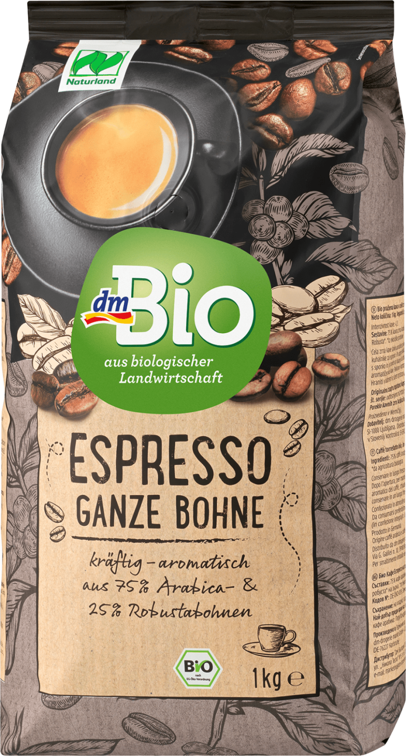 Espresso kava DM BIO mješavina pržene kave u zrnu 1kg - Cjenoteka