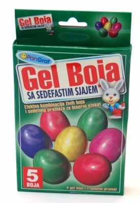 Set boja za uskrsna jaja i sedef gel PANGRAF 5kom + rukavice - Cjenoteka