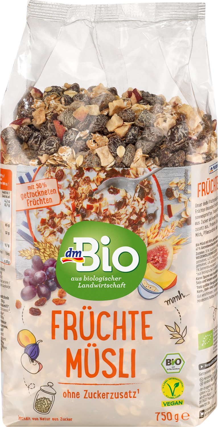 Musli DM BIO voćni 750g - Cjenoteka