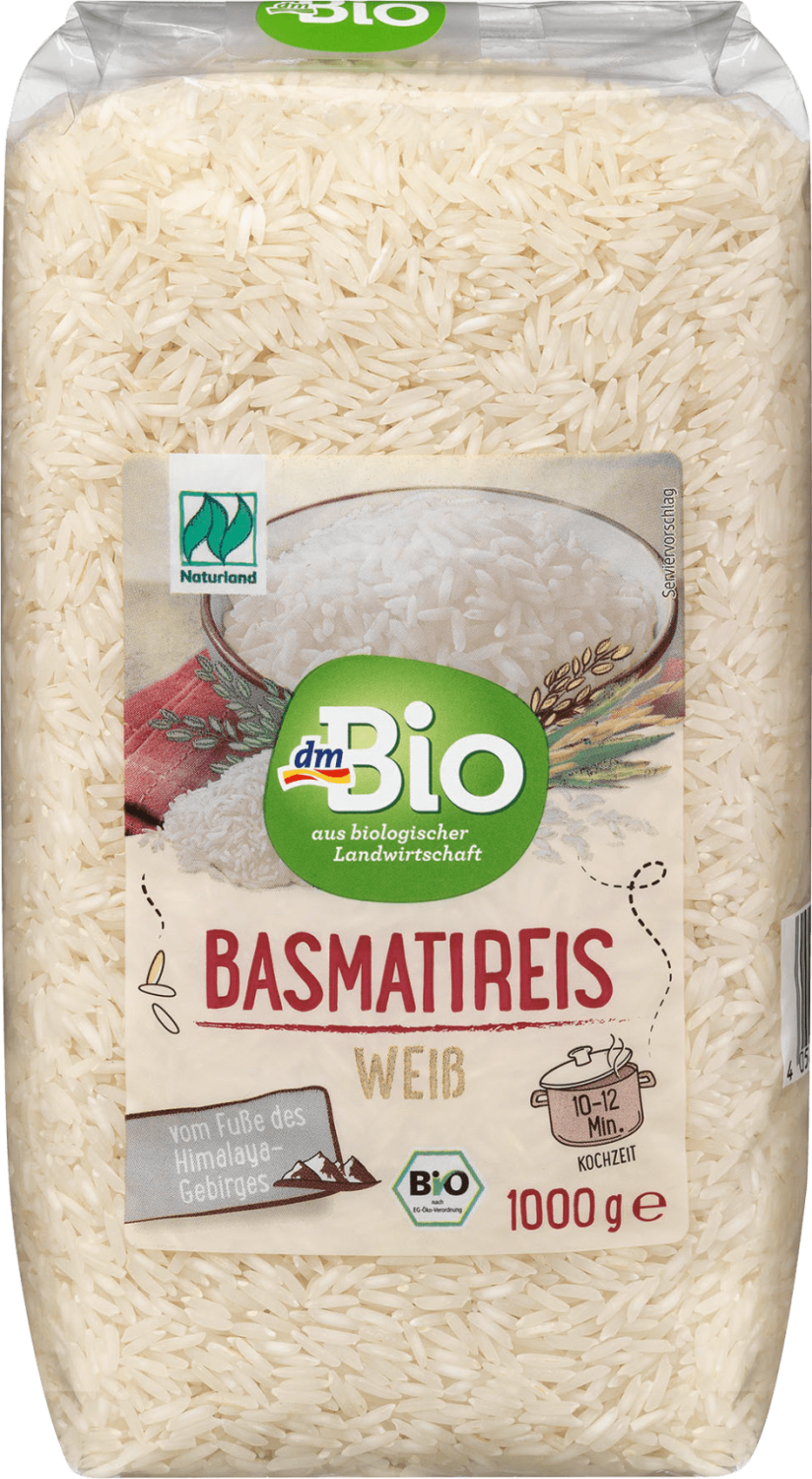 Riža DM BIO bijeli basmati 1kg - Cjenoteka