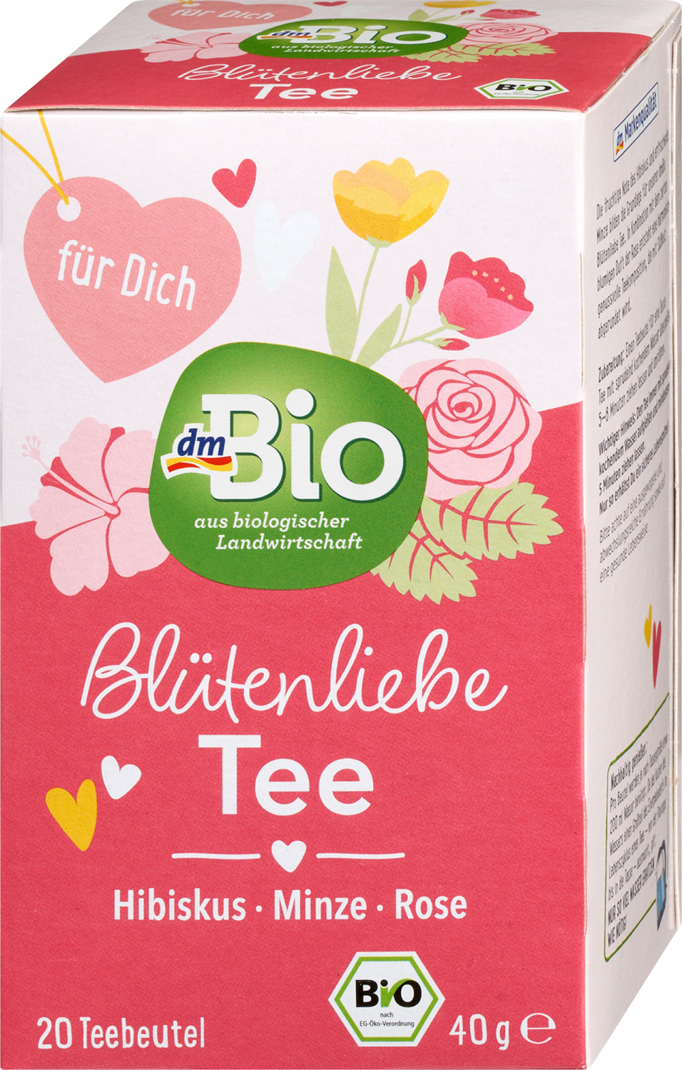 DM BIO biljni čaj s hibiskusom, mentom i ružom 40g - Cjenoteka