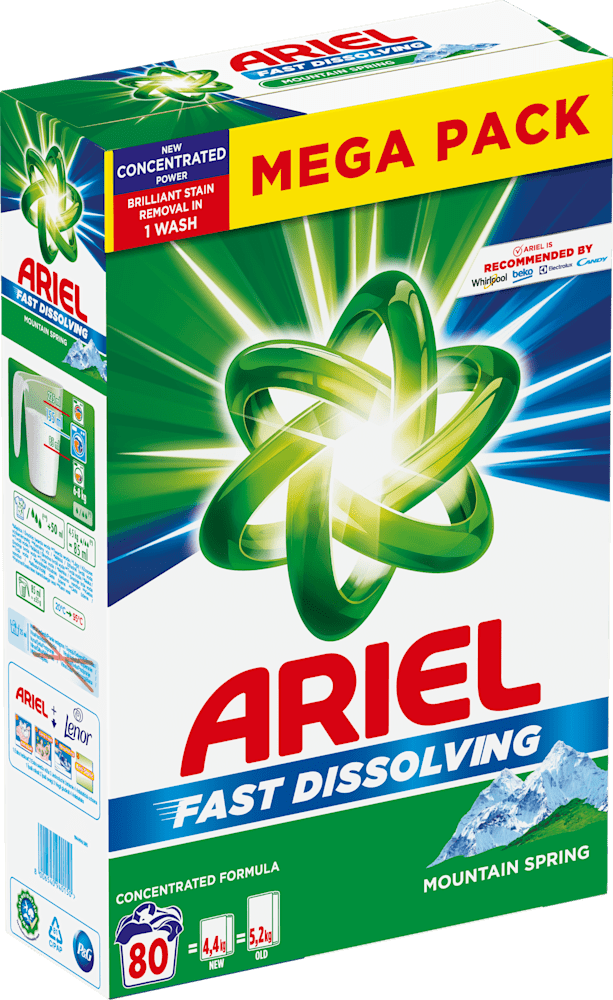 ARIEL Mountain spring deterdžent za rublje 80 pranja (4,4kg) - Cjenoteka