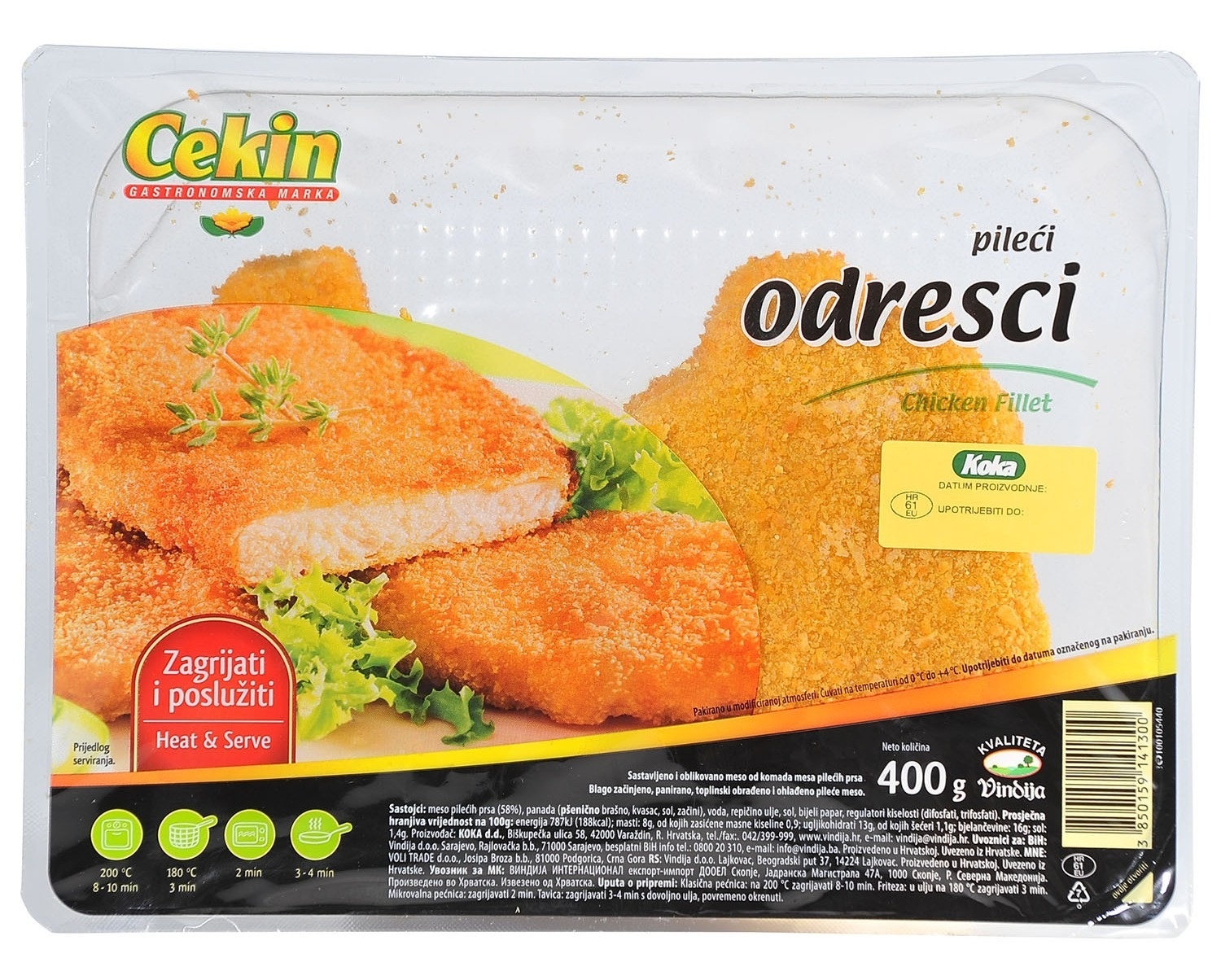 CEKIN panirani pileći odrezak 400g - Cjenoteka