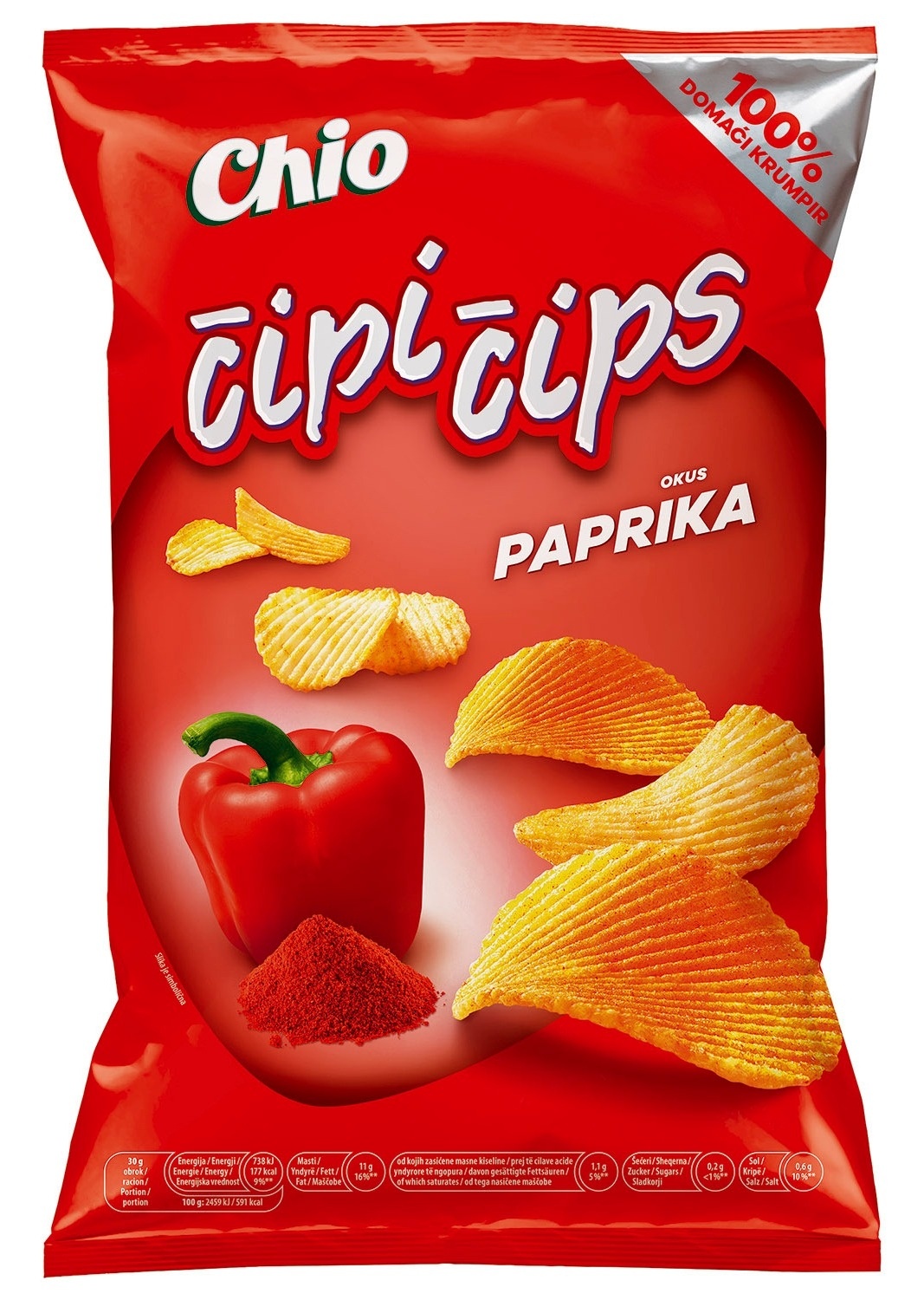 CHIO Čipi čips paprika 130g - Cjenoteka