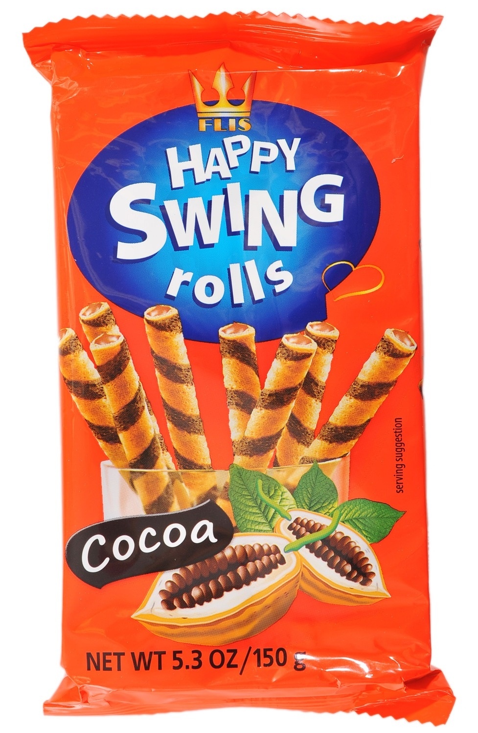 FLIS Happy Swing vafel rolice kakao 150g - Cjenoteka