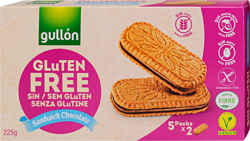 GULLON keks choco sandwich bez glutena 225g - Cjenoteka