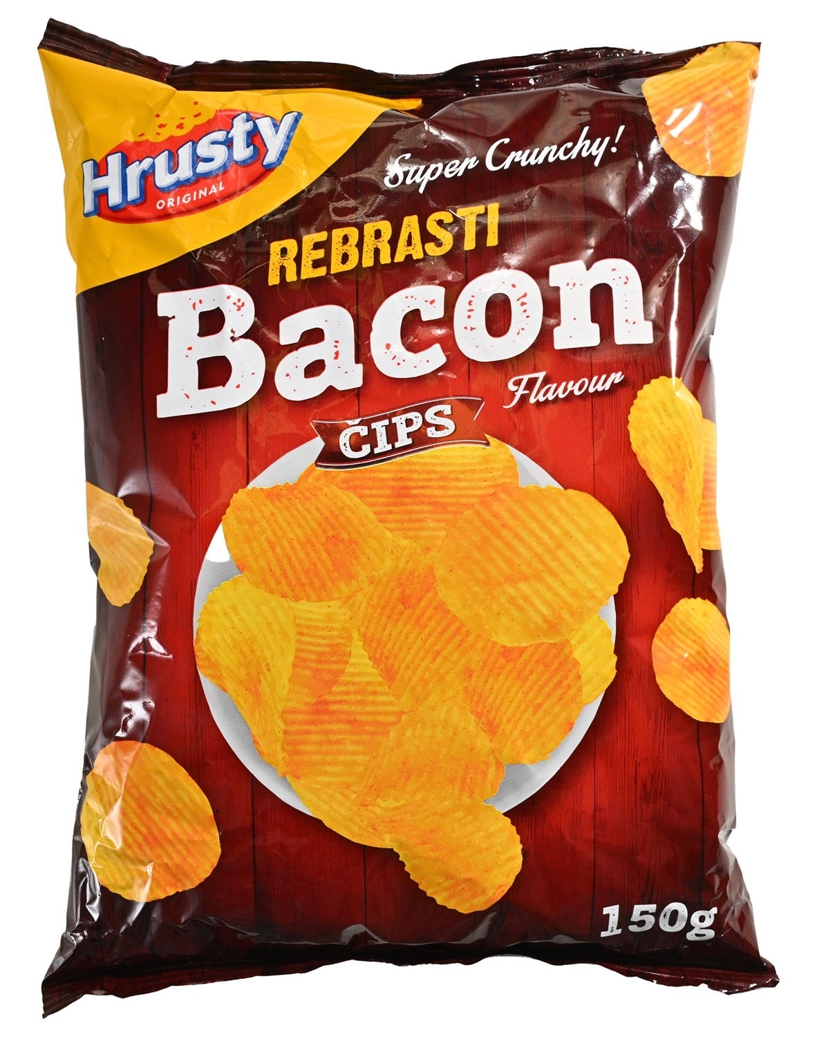 HRUSTY čips rebrasti bacon 150g - Cjenoteka