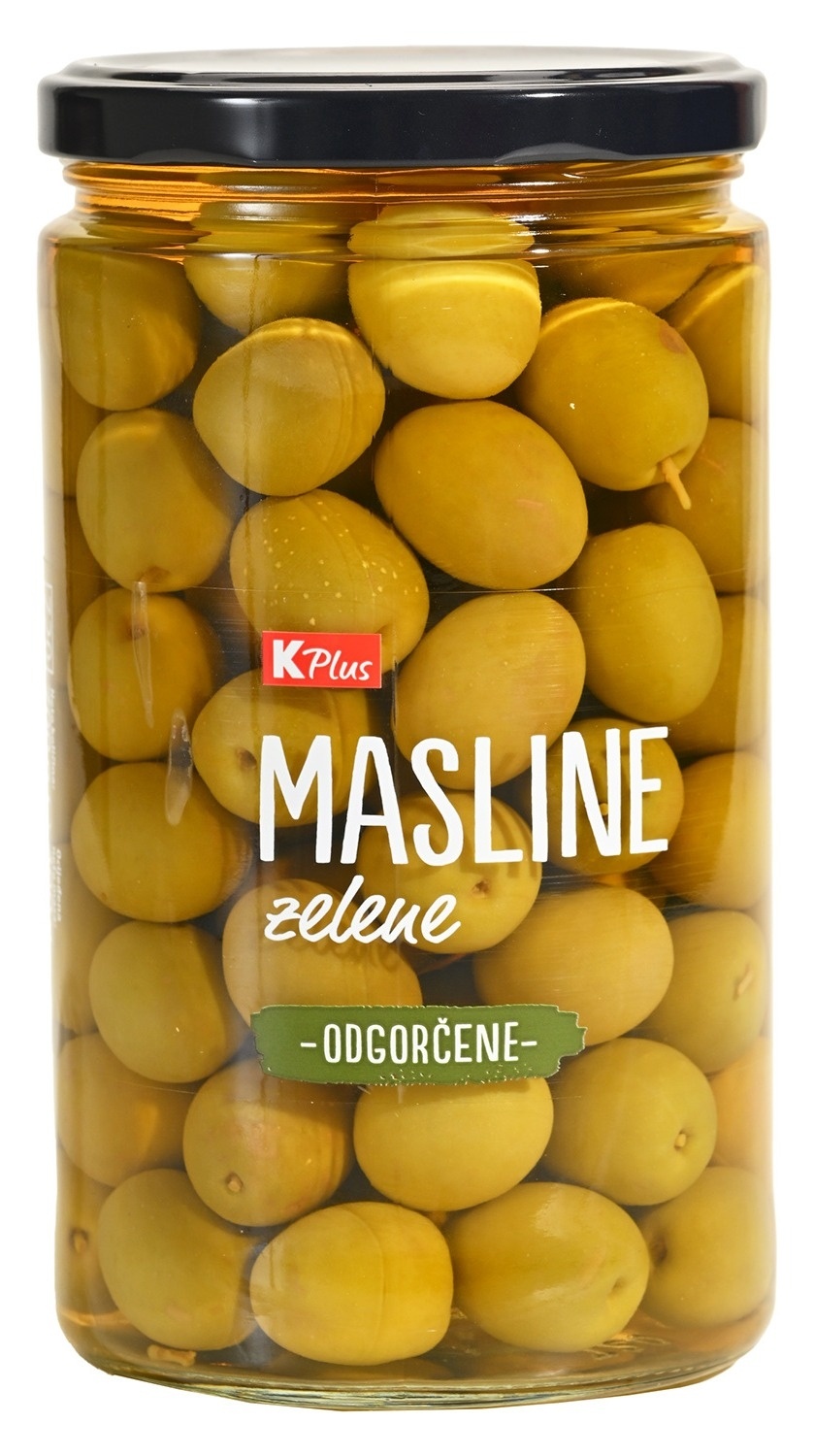 K PLUS masline zelene odgorčene 400g - Cjenoteka