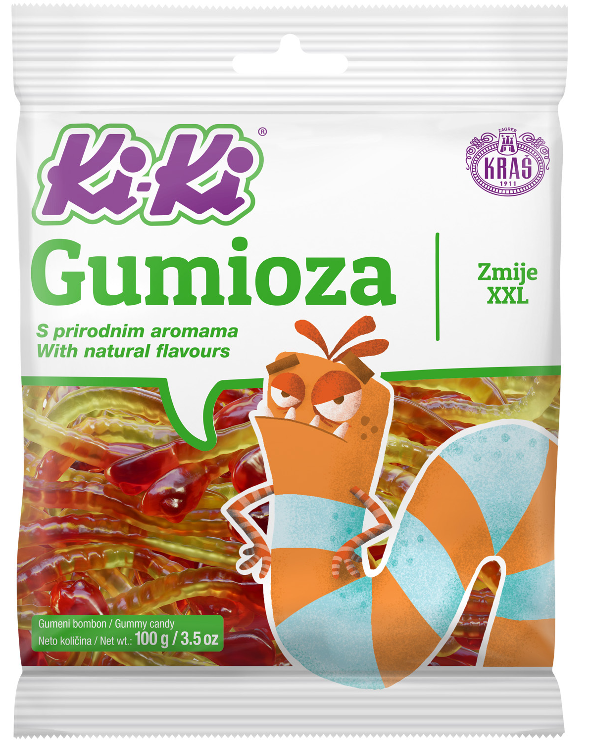 KIKI Gumioza bomboni zmije XXL 100g - Cjenoteka