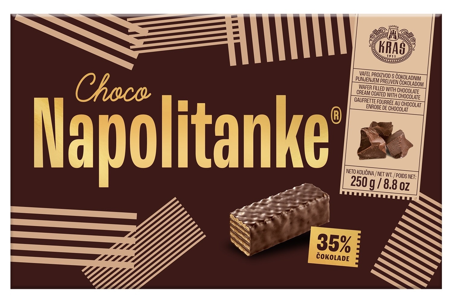 KRAŠ napolitanke s čokoladnim preljevom 250g - Cjenoteka
