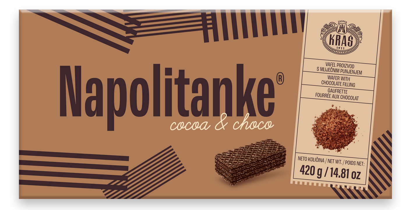 KRAŠ napolitanke s kakaom i čokoladom 420g - Cjenoteka