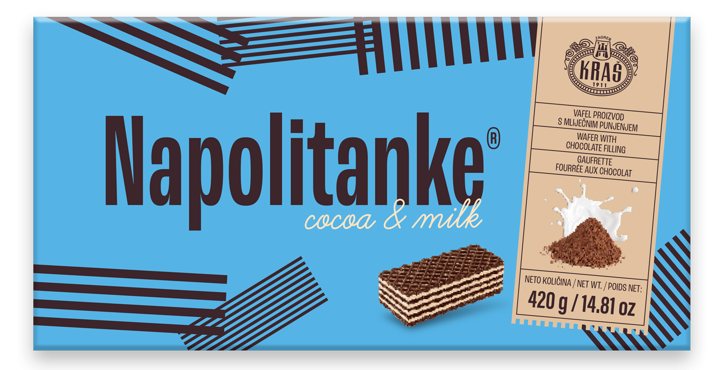 KRAŠ napolitanke s kakaom i mlijekom 420g - Cjenoteka