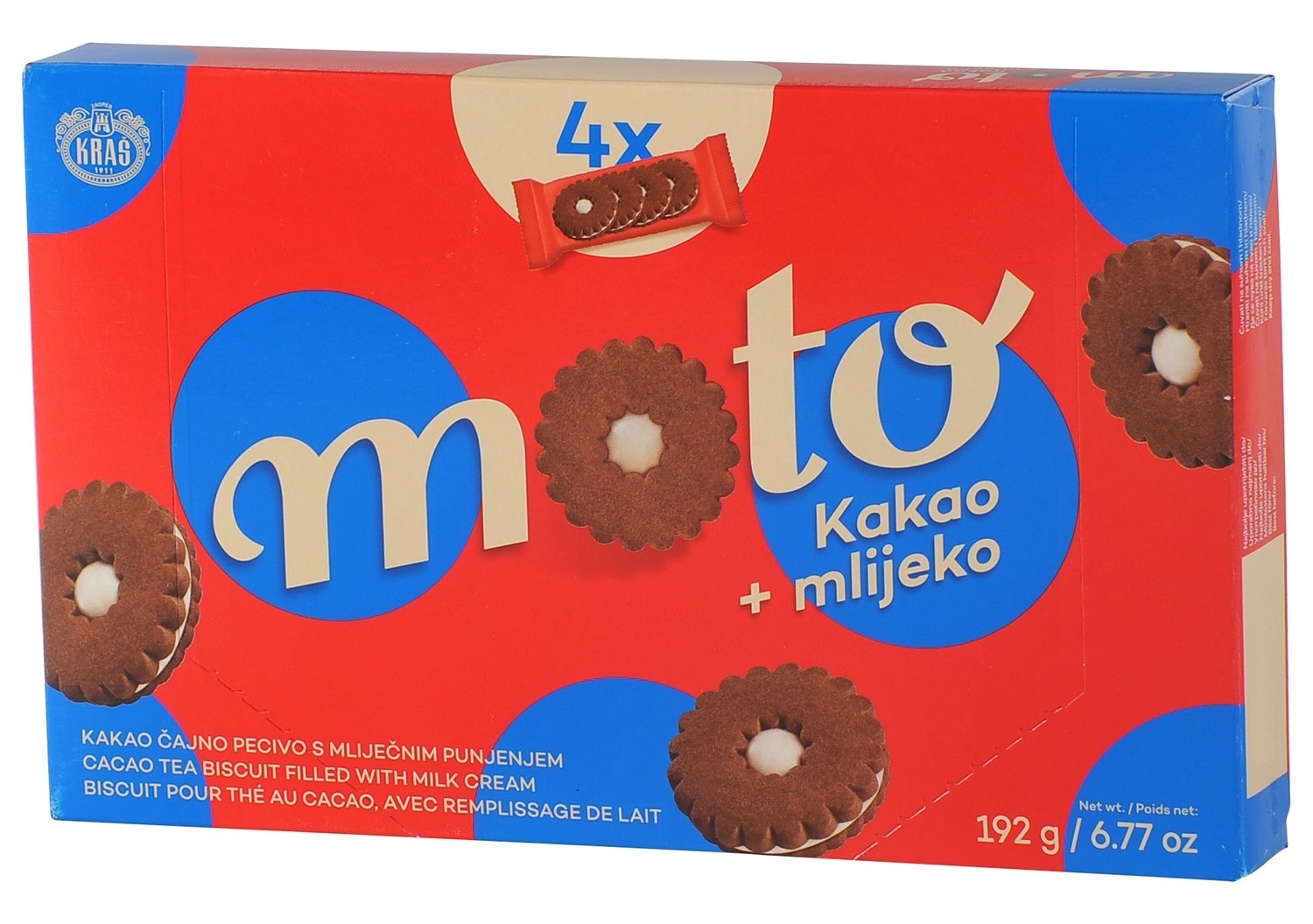 MOTO keks kakao i mlijeko 192g - Cjenoteka