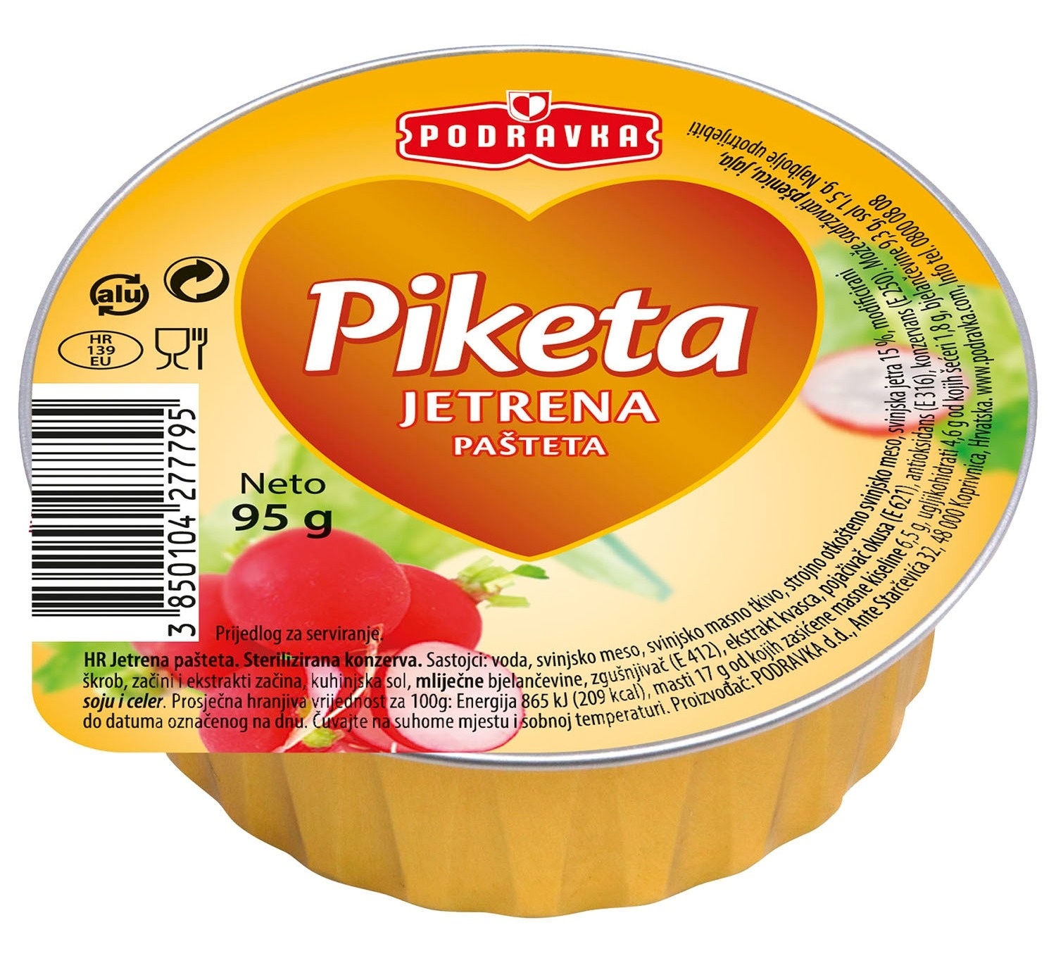PIKETA Jetrena pašteta 95g - Cjenoteka
