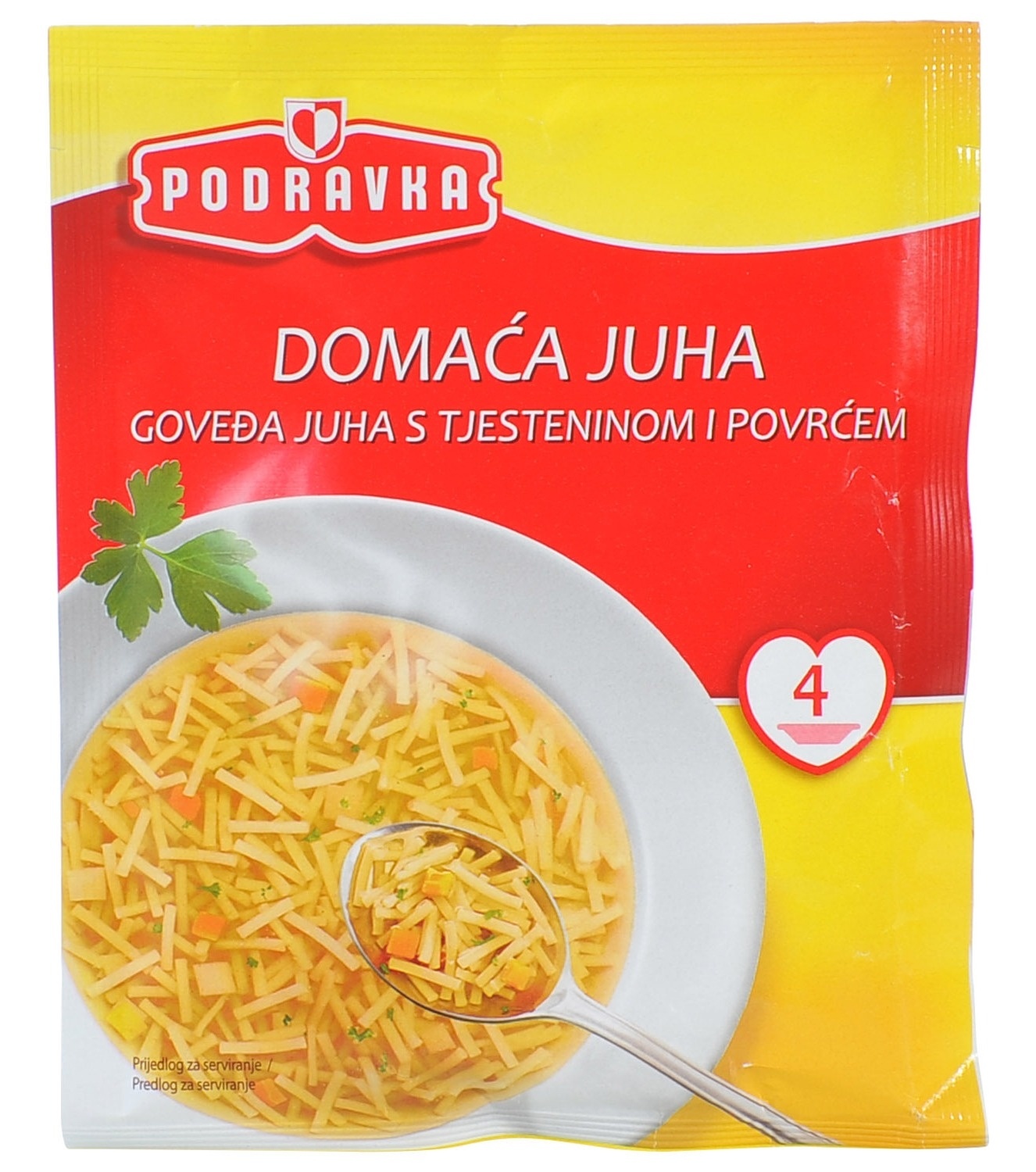 PODRAVKA domaća goveđa juha s tjesteninom i povrćem 46g - Cjenoteka