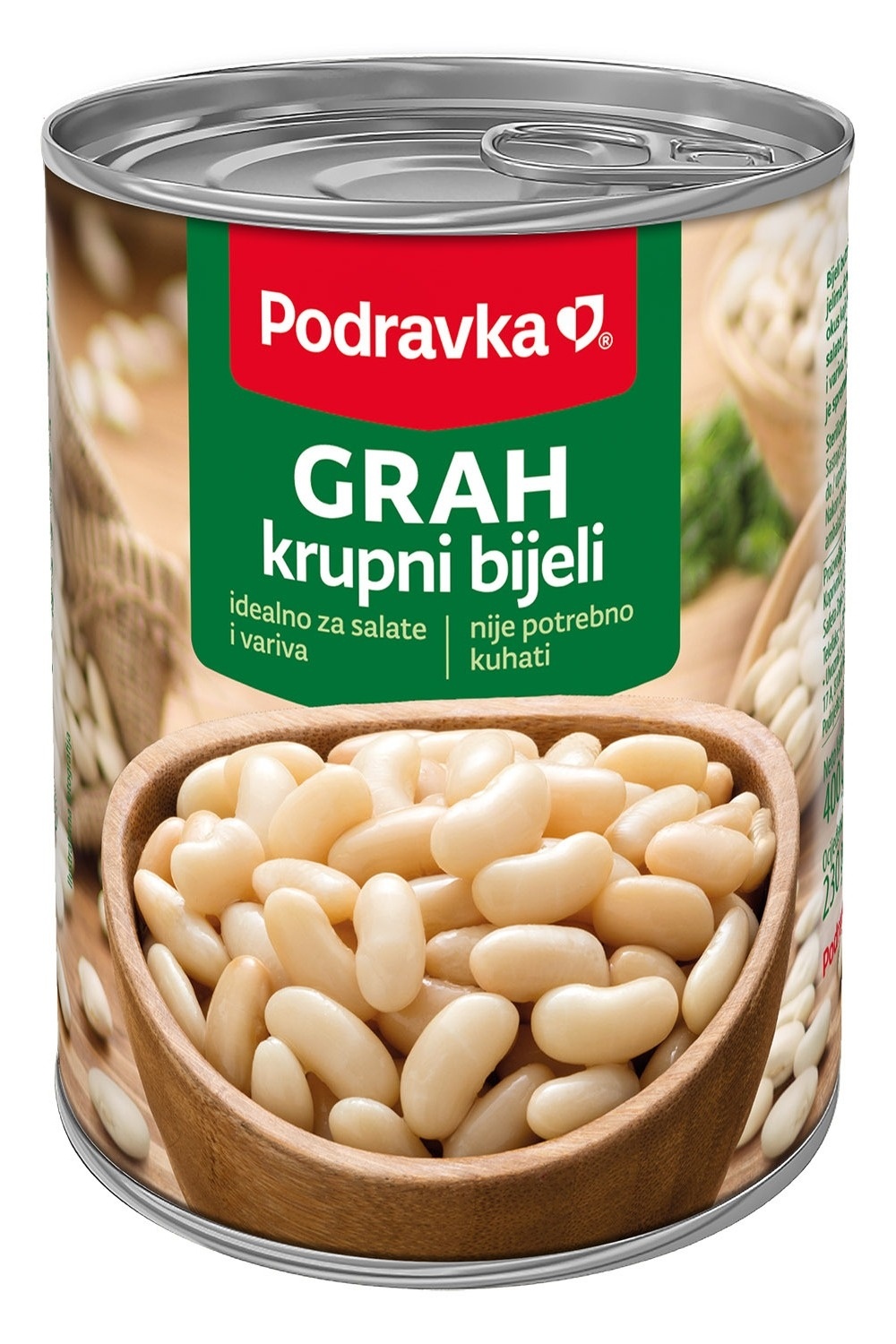 PODRAVKA grah krupni bijeli 400g - Cjenoteka
