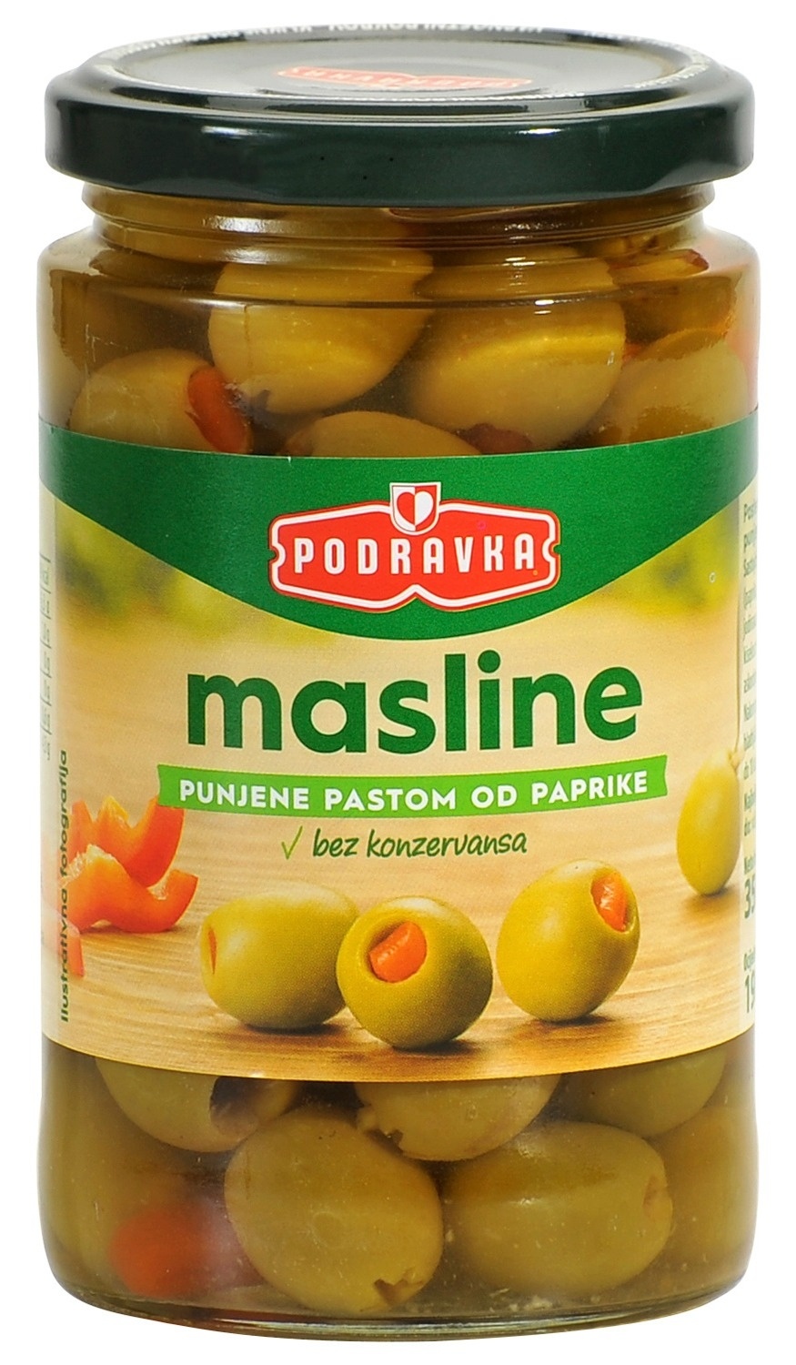 PODRAVKA masline punjene pastom od paprike 350g - Cjenoteka