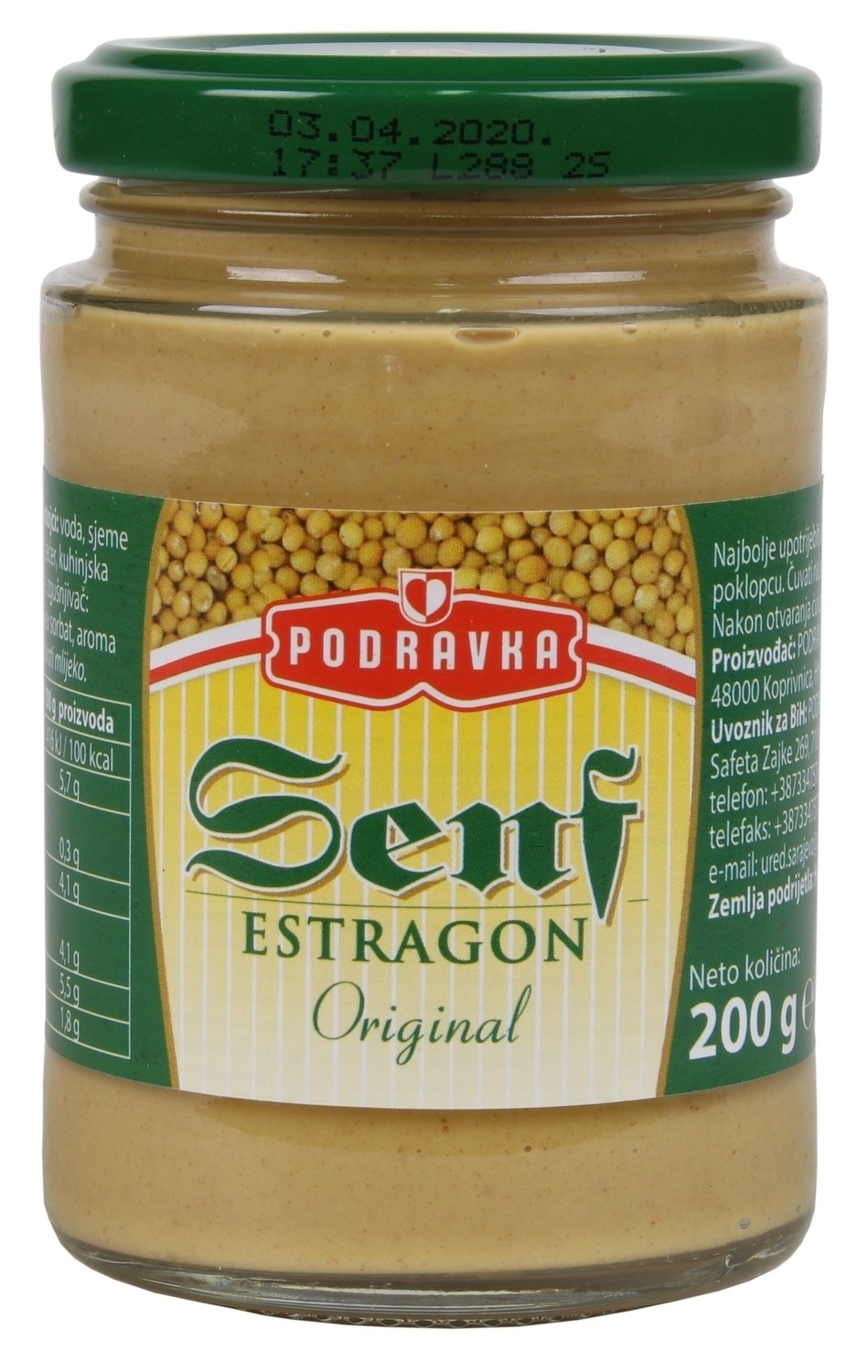 PODRAVKA senf Estragon original 200g - Cjenoteka