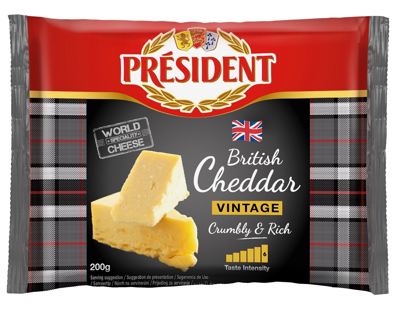 PRESIDENT British Cheddar Vintage polutvrdi sir 200g - Cjenoteka