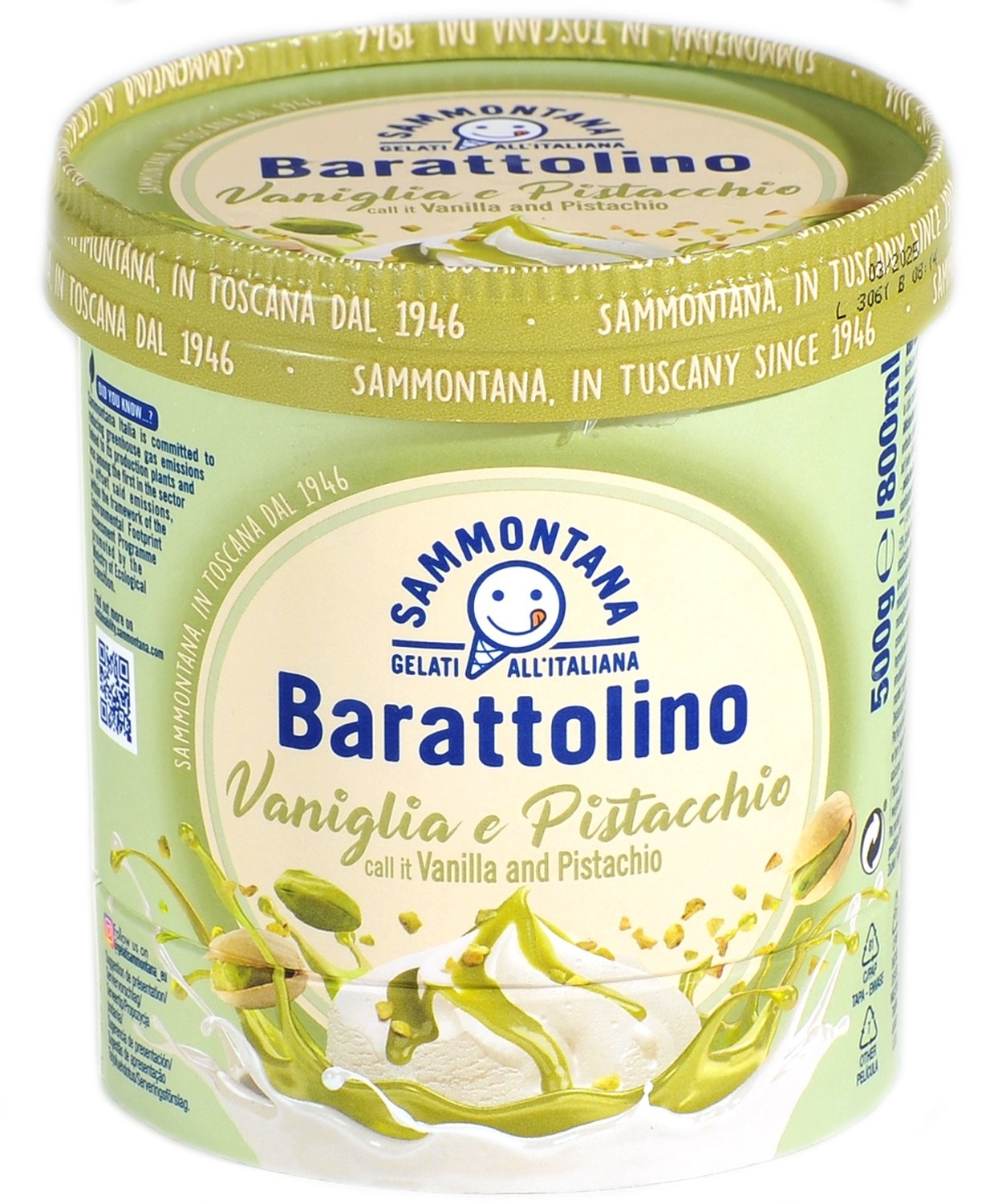 SAMMONTANA Barattolino sladoled vanilija i pistac 800ml - Cjenoteka