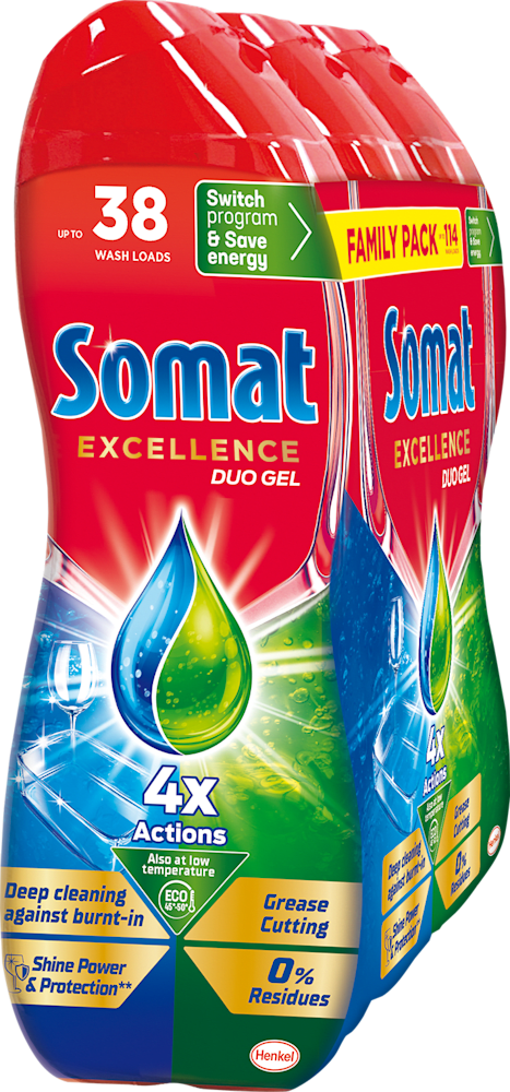 SOMAT excellence duo gel za strojno pranje posuđa 3x684ml - Cjenoteka