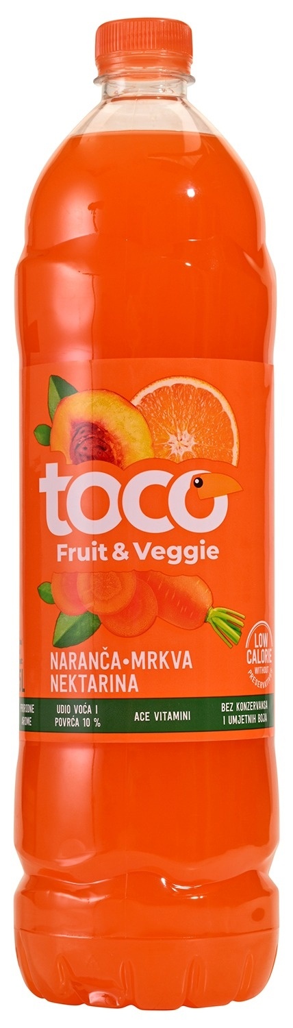 TOCO naranča mrkva nektarina sok 1,5l - Cjenoteka