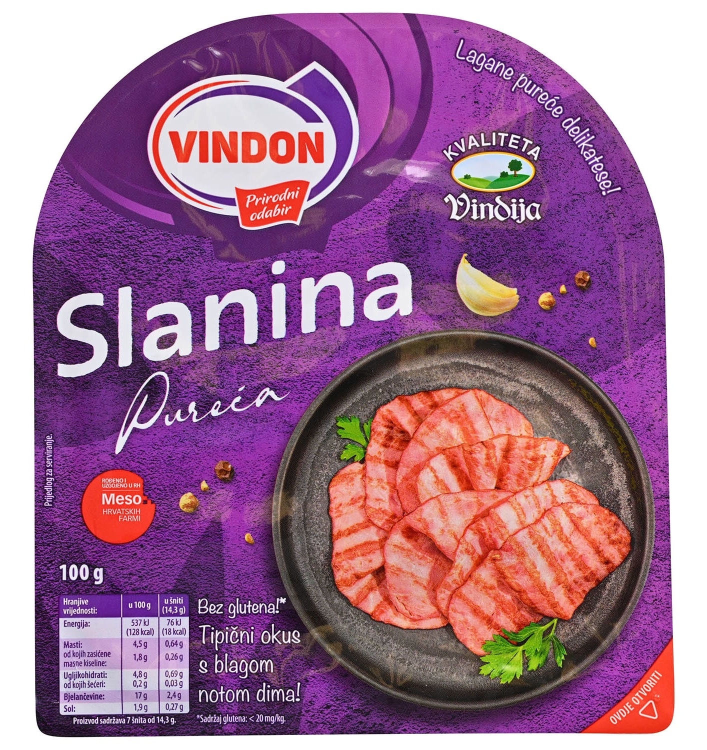 VINDON Pureća slanina narezak 100g - Cjenoteka