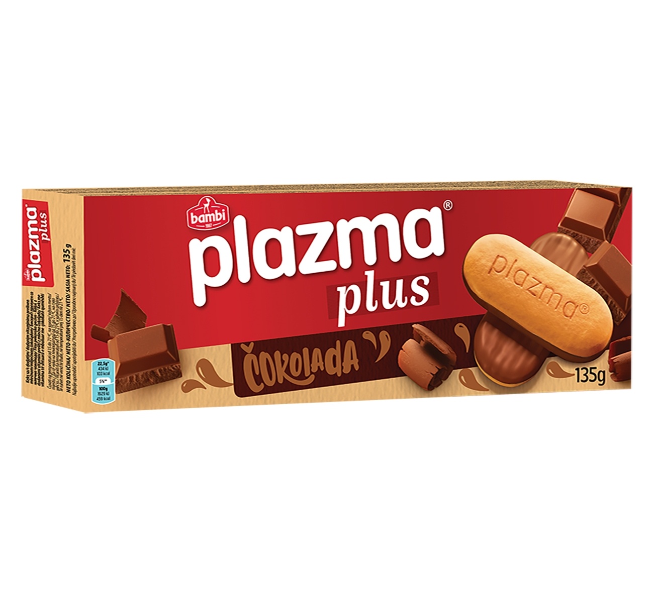 Keks PLAZMA plus čokolada 135g - Cjenoteka